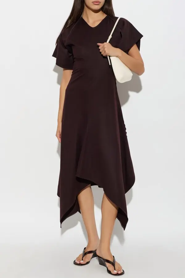 Victoria Beckham Wool Dress With An Asymmetric Cut