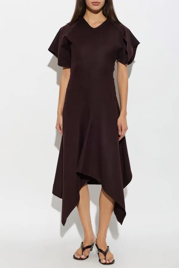 Victoria Beckham Wool Dress With An Asymmetric Cut