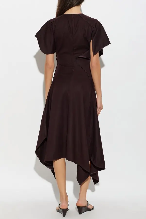 Victoria Beckham Wool Dress With An Asymmetric Cut
