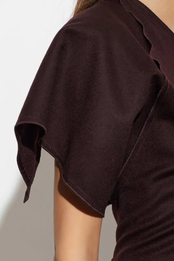 Victoria Beckham Wool Dress With An Asymmetric Cut