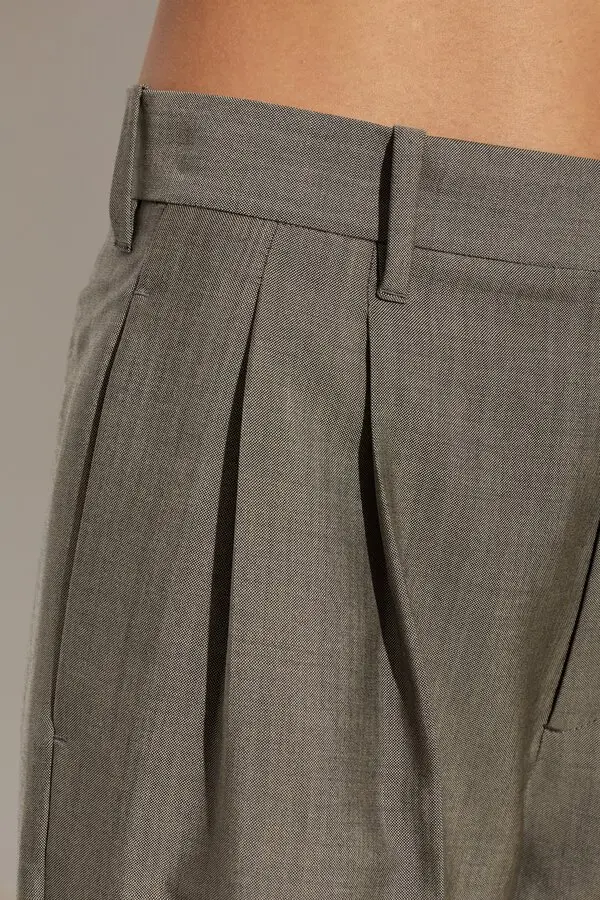 Victoria Beckham Wool Trousers With Pleats
