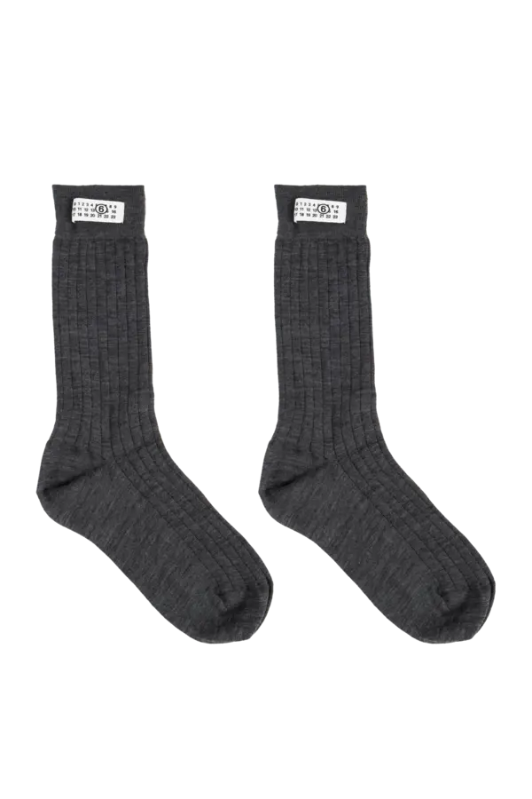 MAISON MARGIELA Wool Socks With Logo Patch