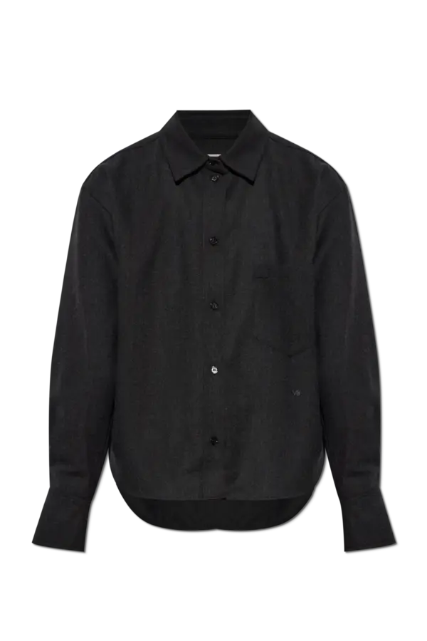 Victoria Beckham Wool Shirt With Pocket - Grey