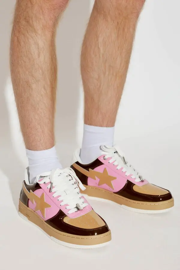 A BATHING APE Leather Sports Shoes With Logo