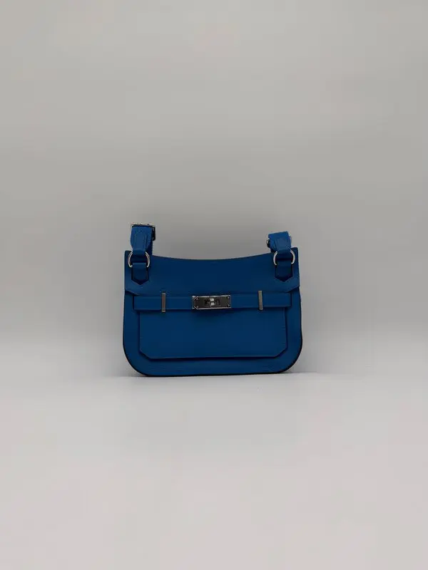 Hermès Jypsiere Evercolor Palladium Hardware Bag - Blue