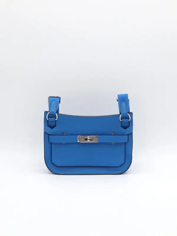 Hermès Jypsiere Evercolor Palladium Hardware Bag - Blue