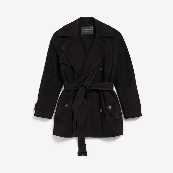 Balenciaga Cocoon Short Trench - Black
