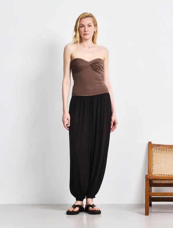 NINETY PERCENT Lilly Twist Front Bandeau In Micromodal - Mocha