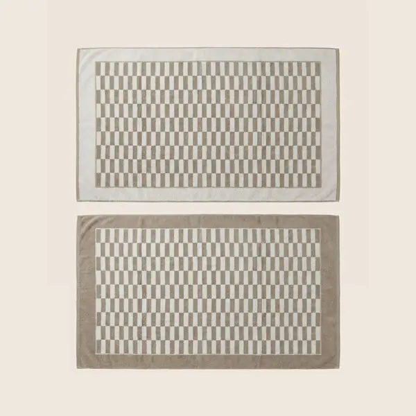 ITALIC Neutrals Pietra Bath Sheet Set Of Two Tan And Ecru - Beige/brown