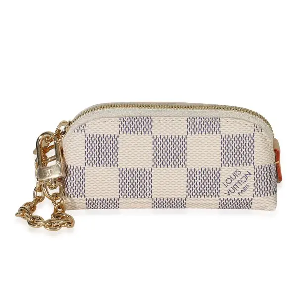 LOUIS VUITTON Damier Azur Canvas Cosmetic Lipstick Pouch - Beige