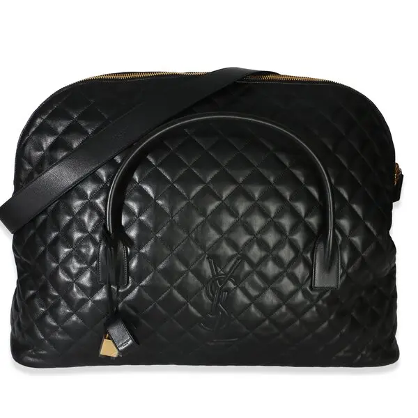 Saint Laurent Quilted Calfskin Leather Travel Bag - Black
