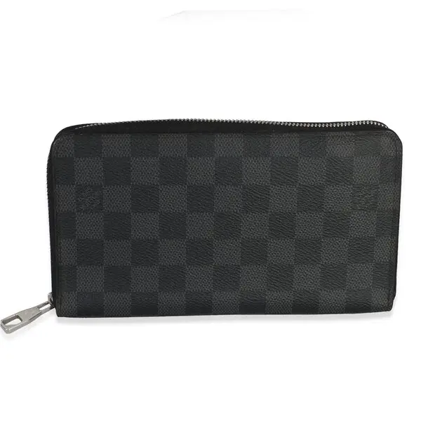 LOUIS VUITTON Damier Graphite Canvas Zippy Organzier Wallet - Black