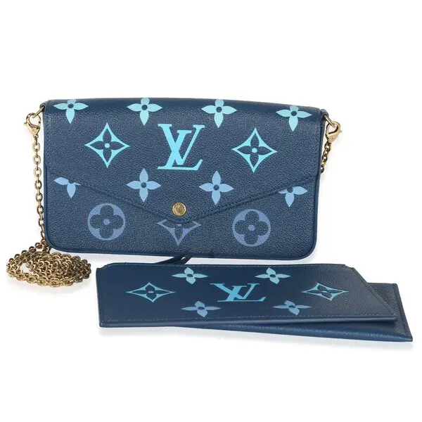 LOUIS VUITTON Gradient Giant Monogram Empreinte Felicie Pochette - Blue