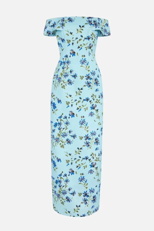 EMILIA WICKSTEAD Antep Dress In Magnolia Taffetta Faille - Blue
