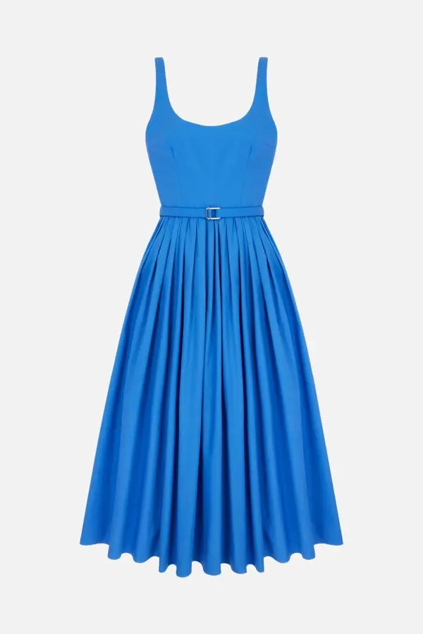 EMILIA WICKSTEAD Eglantine Belted Maxi Dress - Blue