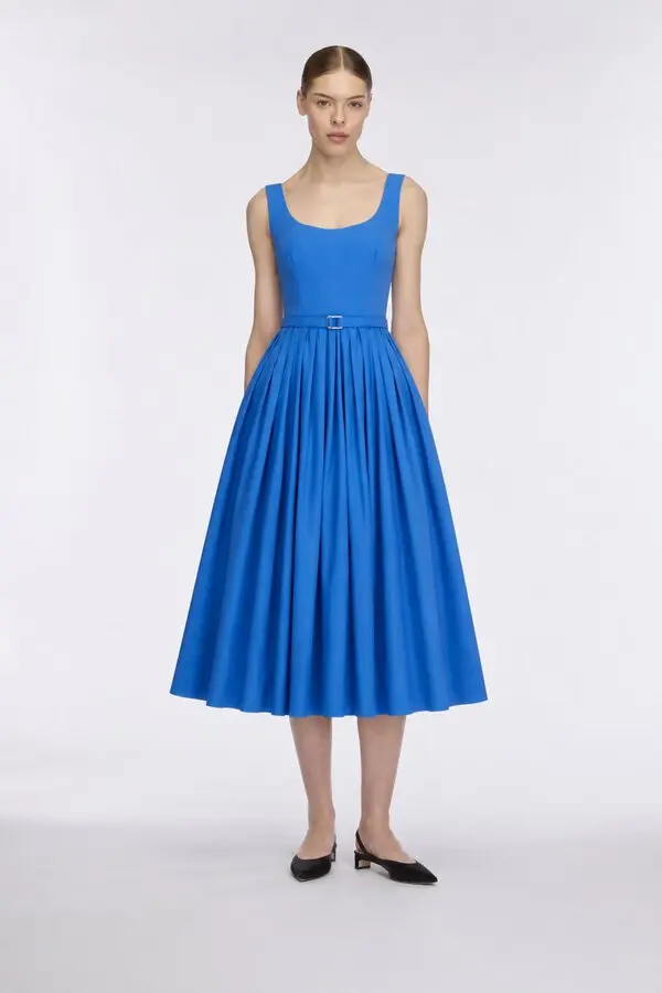 EMILIA WICKSTEAD Eglantine Belted Maxi Dress - Blue