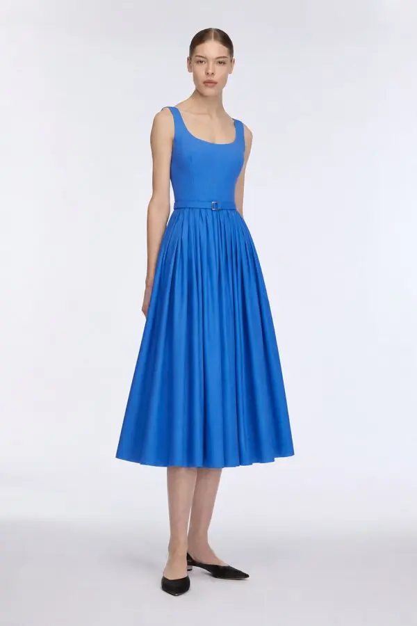 EMILIA WICKSTEAD Eglantine Belted Maxi Dress - Blue