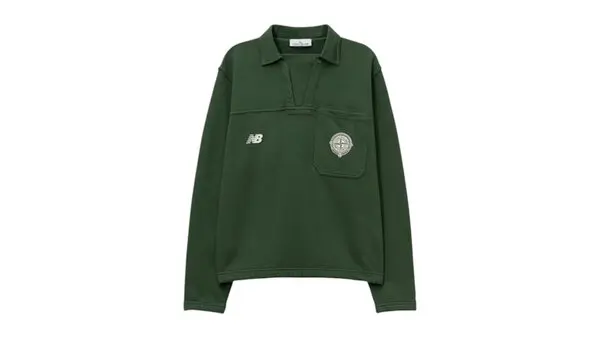 Stone Island X New Balance Long Sleeved Polo Shirt - Juniper