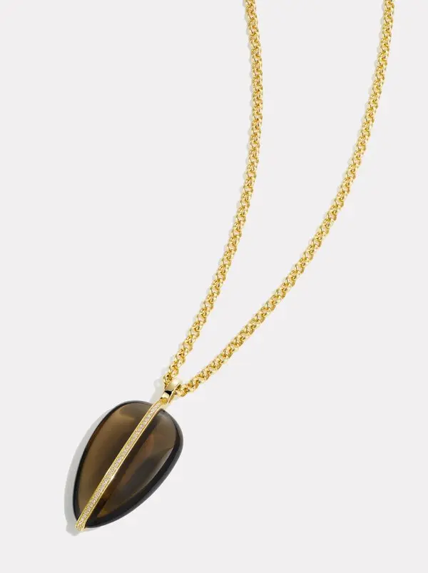 BY PARIAH Xl Diamond Smokey Quartz Pendant - Gold