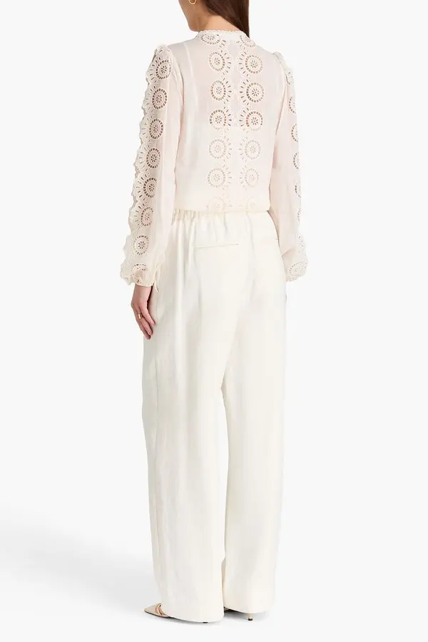 Zimmermann Lacetrimmed Broderie Anglaise Cotton Blouse