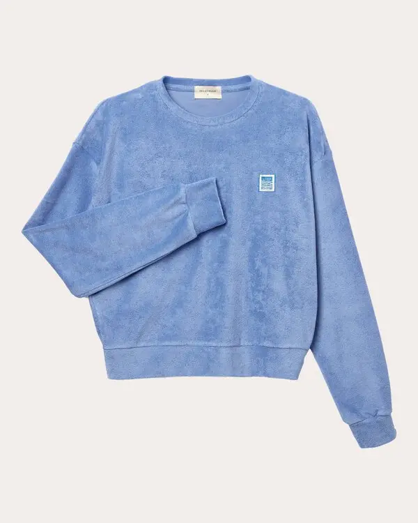 SEAQUELLE SWIM Terry Crewneck Sweatshirt - Blue