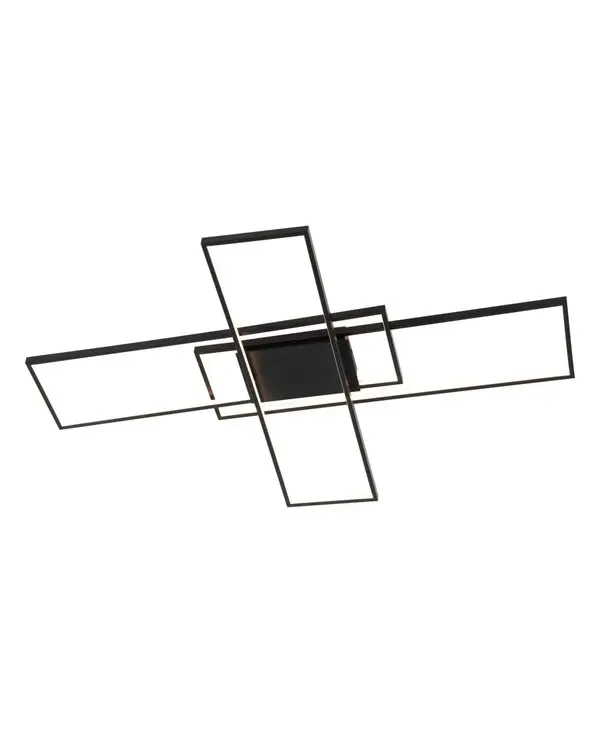 JONATHAN Y Palco Contemporary Minimalist Metal Adjustable Dimmable Geometric Integrated Led Flush Mount - Black