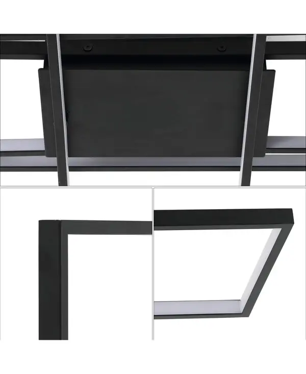 JONATHAN Y Palco Contemporary Minimalist Metal Adjustable Dimmable Geometric Integrated Led Flush Mount - Black