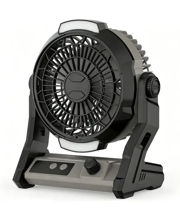 COWSAR 10000mah Rechargeable Camping Fan With Timer And Light - Grey