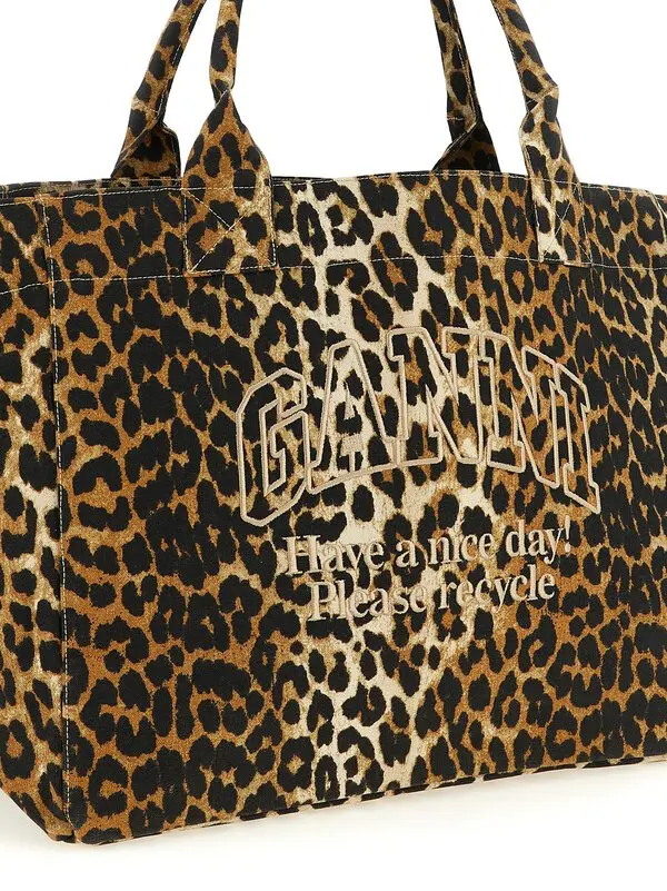 GANNI Leopard Xxl' Shopping Bag