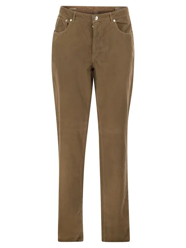Brunello Cucinelli Five-pocket Cotton Corduroy Trousers - Brown