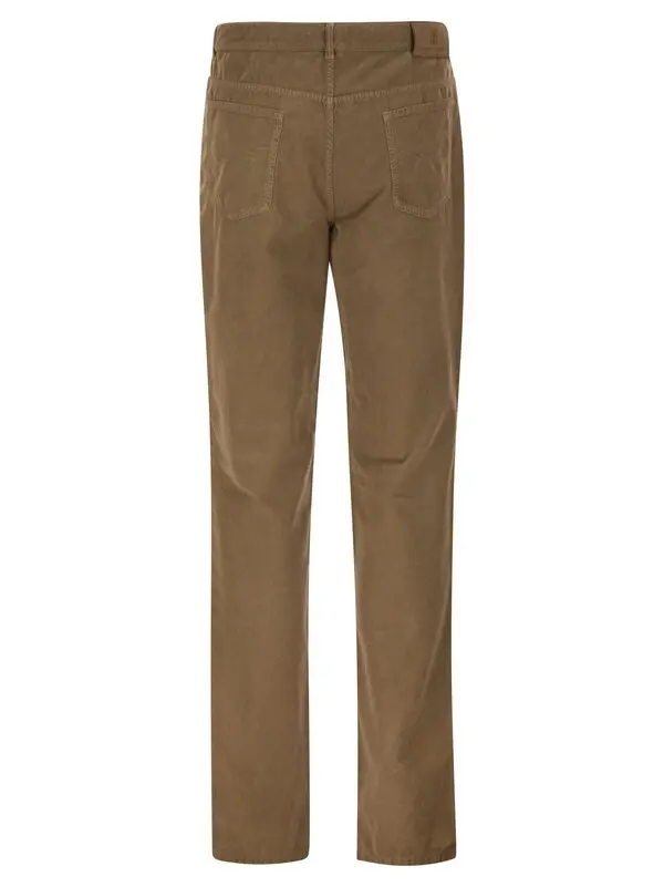 Brunello Cucinelli Five-pocket Cotton Corduroy Trousers - Brown