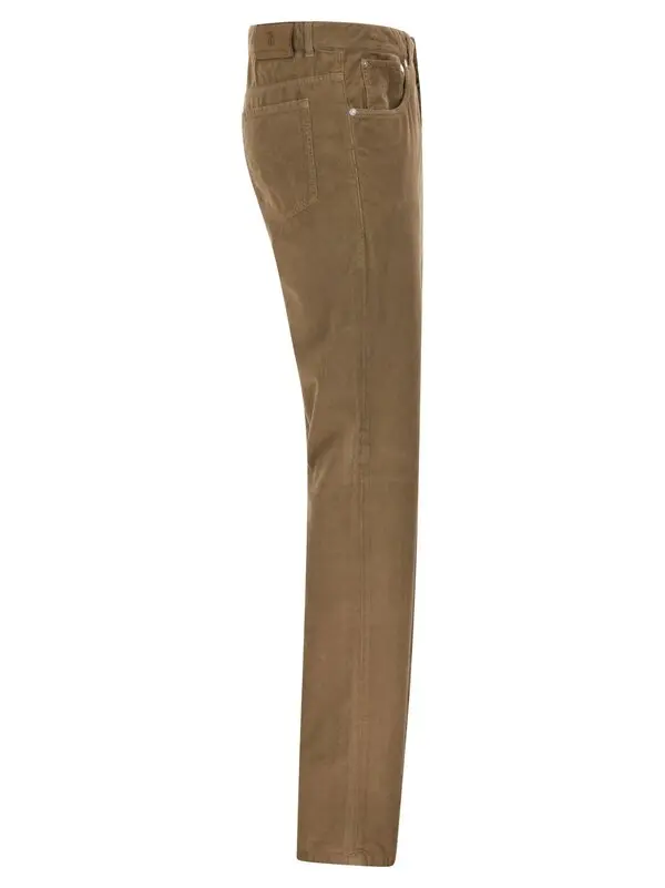 Brunello Cucinelli Five-pocket Cotton Corduroy Trousers - Brown