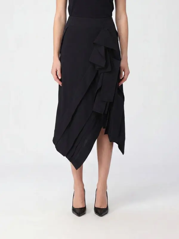 Bottega Veneta Asymmetrical Ruffle Skirt - Black