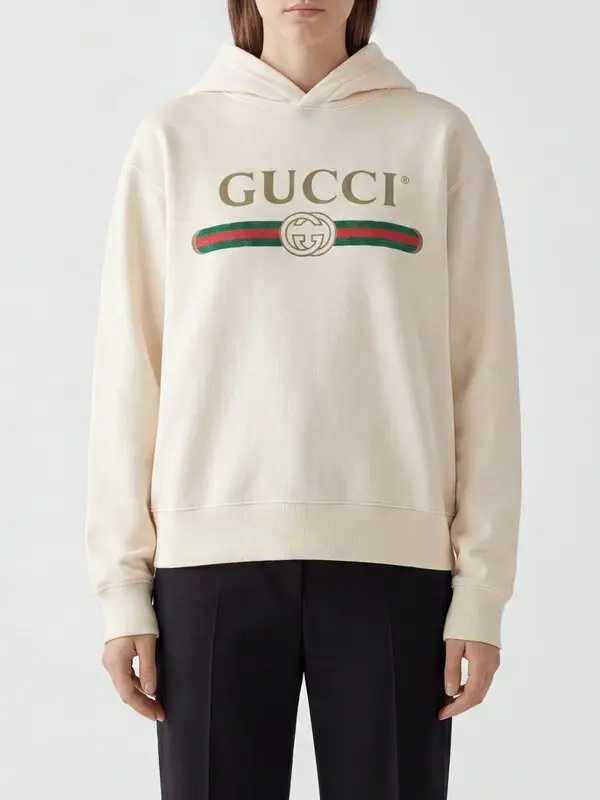Gucci Cotton Blend Sweatshirt With Logo Detail - White