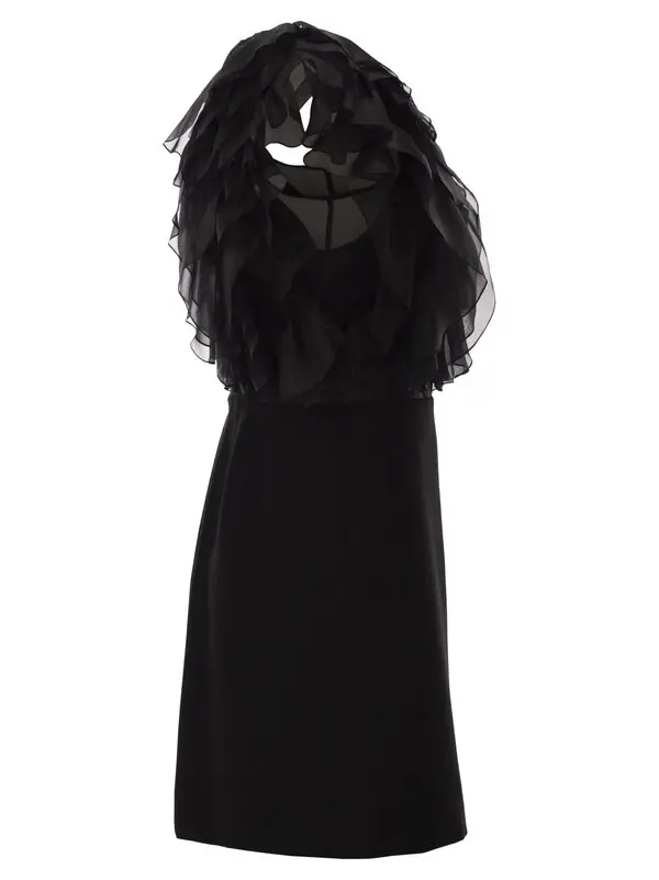 Max Mara Silk Mini Dress With Organza Ruffles