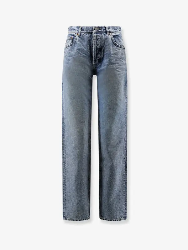 Saint Laurent Relaxed Straight Jeans - Blue