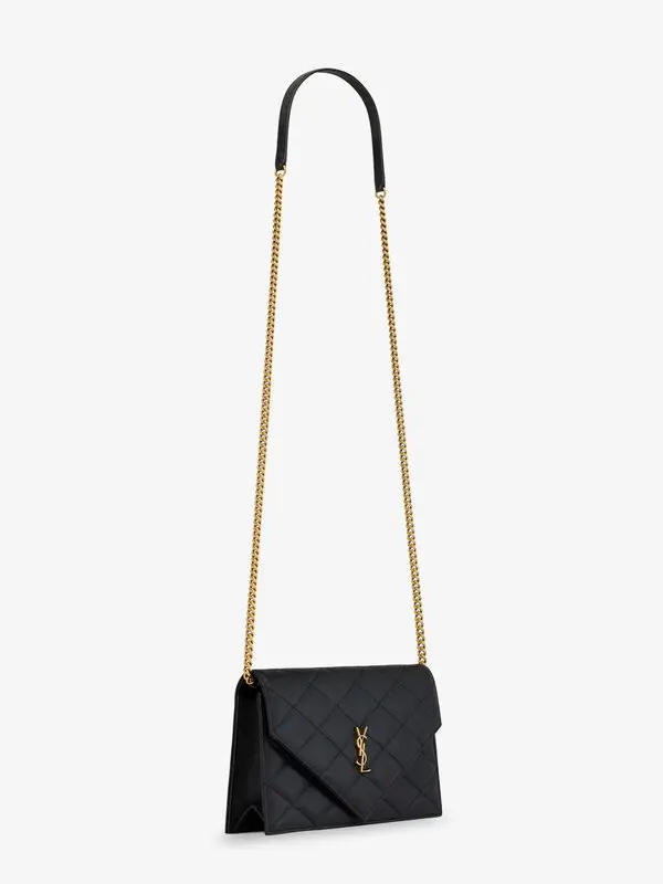 Saint Laurent Paris Leather Crossbody Bag With Metal Cassandre Logo
