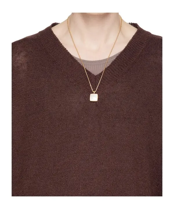 Emanuele Bicocchi Square Mother Of Pearl Amulet Necklace