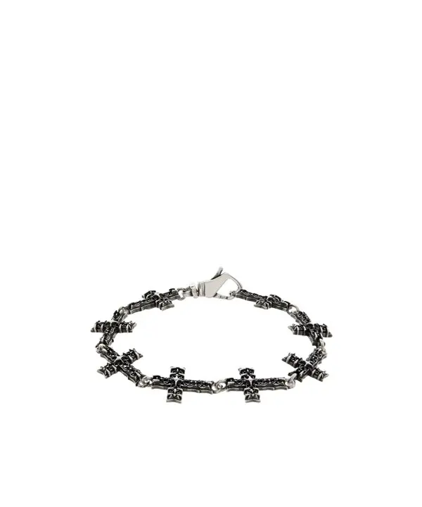 Emanuele Bicocchi Multi Notre-dame Cross Bracelet - Silver