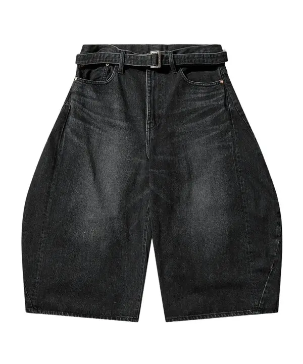 Sacai Belted Barrel-leg Shorts