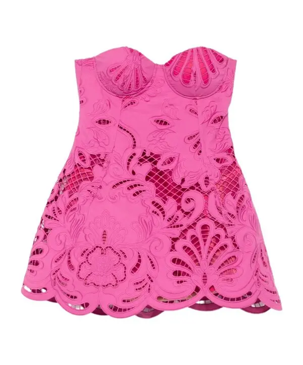 Giuseppe Di Morabito Cut-out Floral-embroidered Mini Dress - Pink