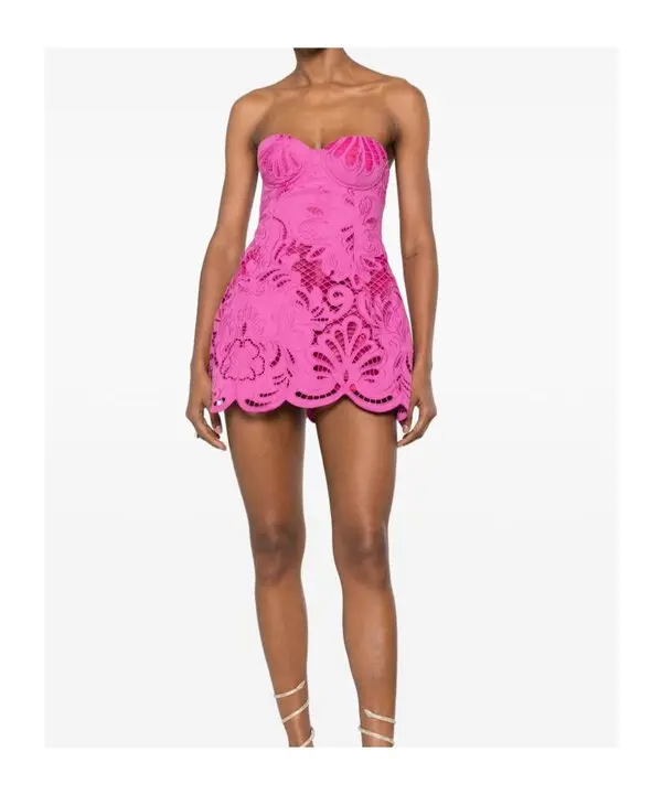 Giuseppe Di Morabito Cut-out Floral-embroidered Mini Dress