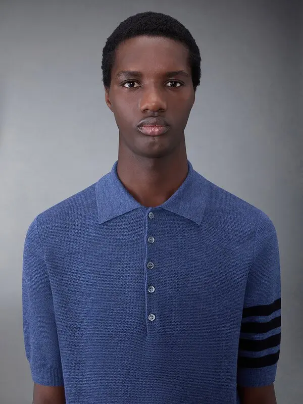 Thom Browne Stripe-detail Short-sleeved Polo Shirt