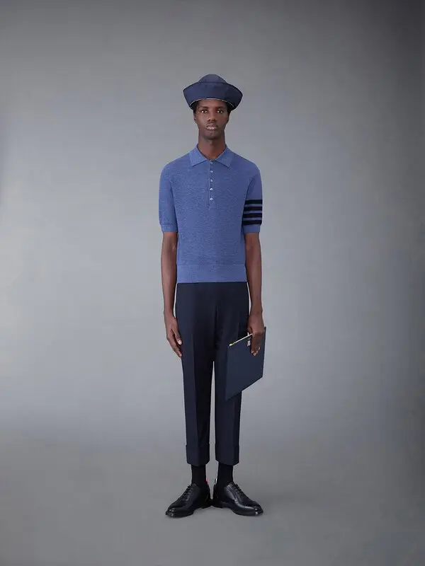 Thom Browne Stripe-detail Short-sleeved Polo Shirt