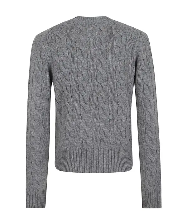 Polo Ralph Lauren Cable Knit Crewneck Cardigan - Grey