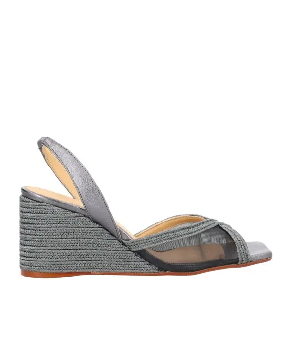 CastaÑer Betty Leather Espadrilles - Gray