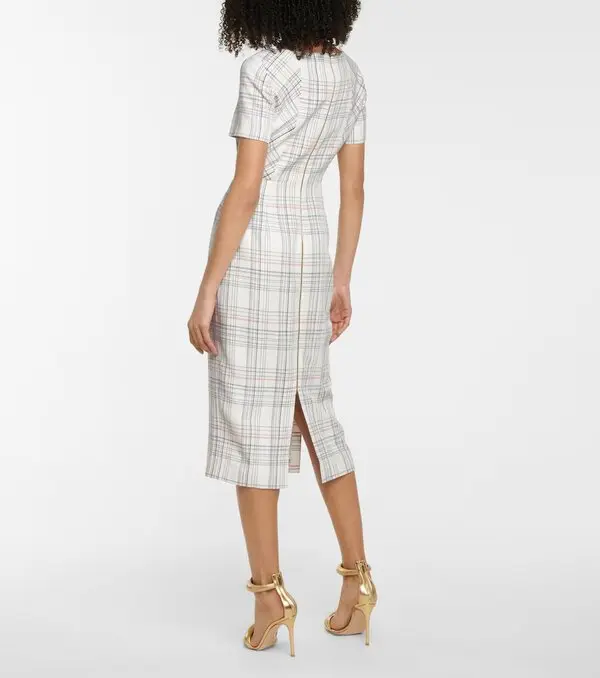 Roland Mouret Plaid Printed Dress