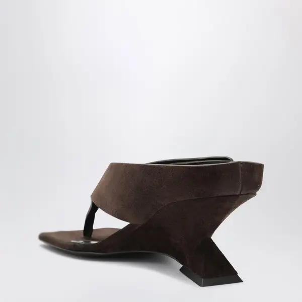 Attico Cheope Suede Thong Sandals - Brown