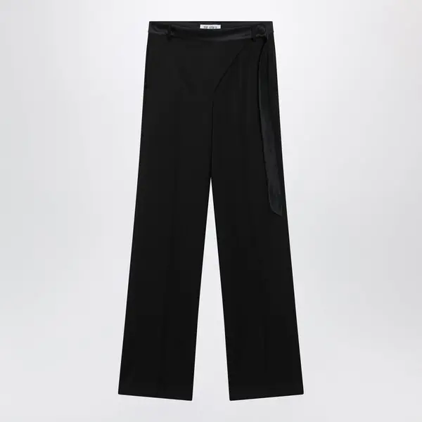 Attico Virgin Wool Tuxedo Trousers - Black