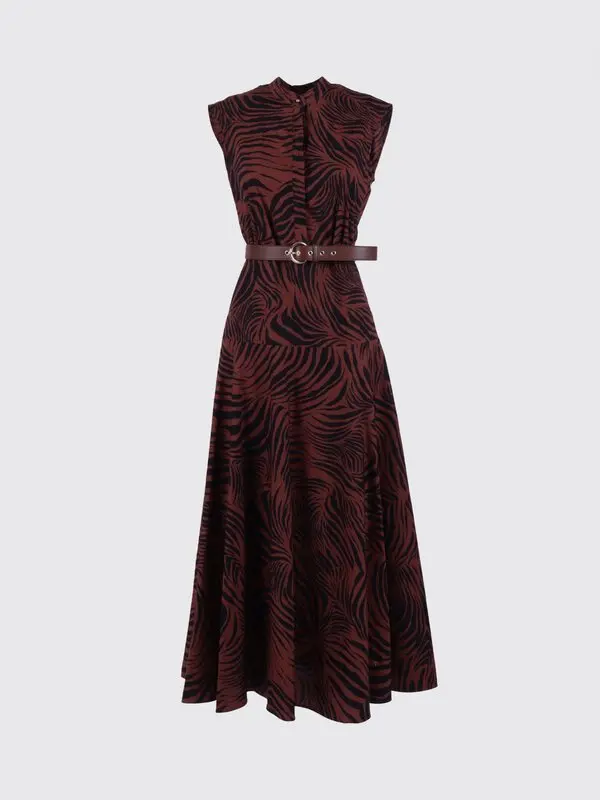 Max Mara Printed Silk Shirt Dress - Brown
